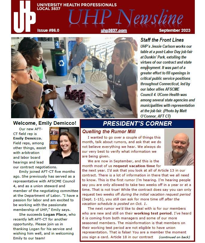 University Health Professionals Local 3837 | AFT Stateweb